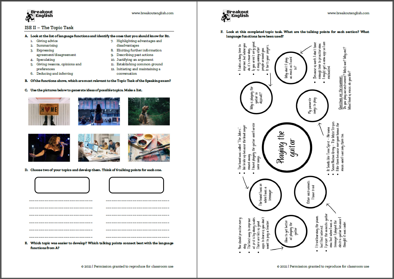 How to do the Trinity ISE II topic task - Breakout English