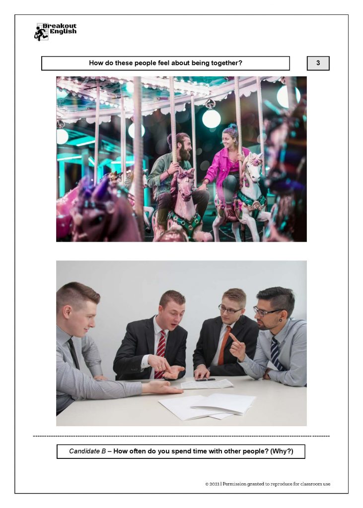 First FCE Speaking Part 2 Pictures Breakout English