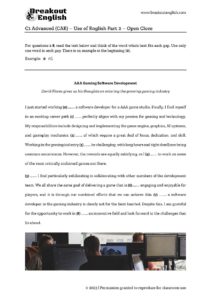 C1 Advanced (CAE) Use of English Part 2 - Breakout English