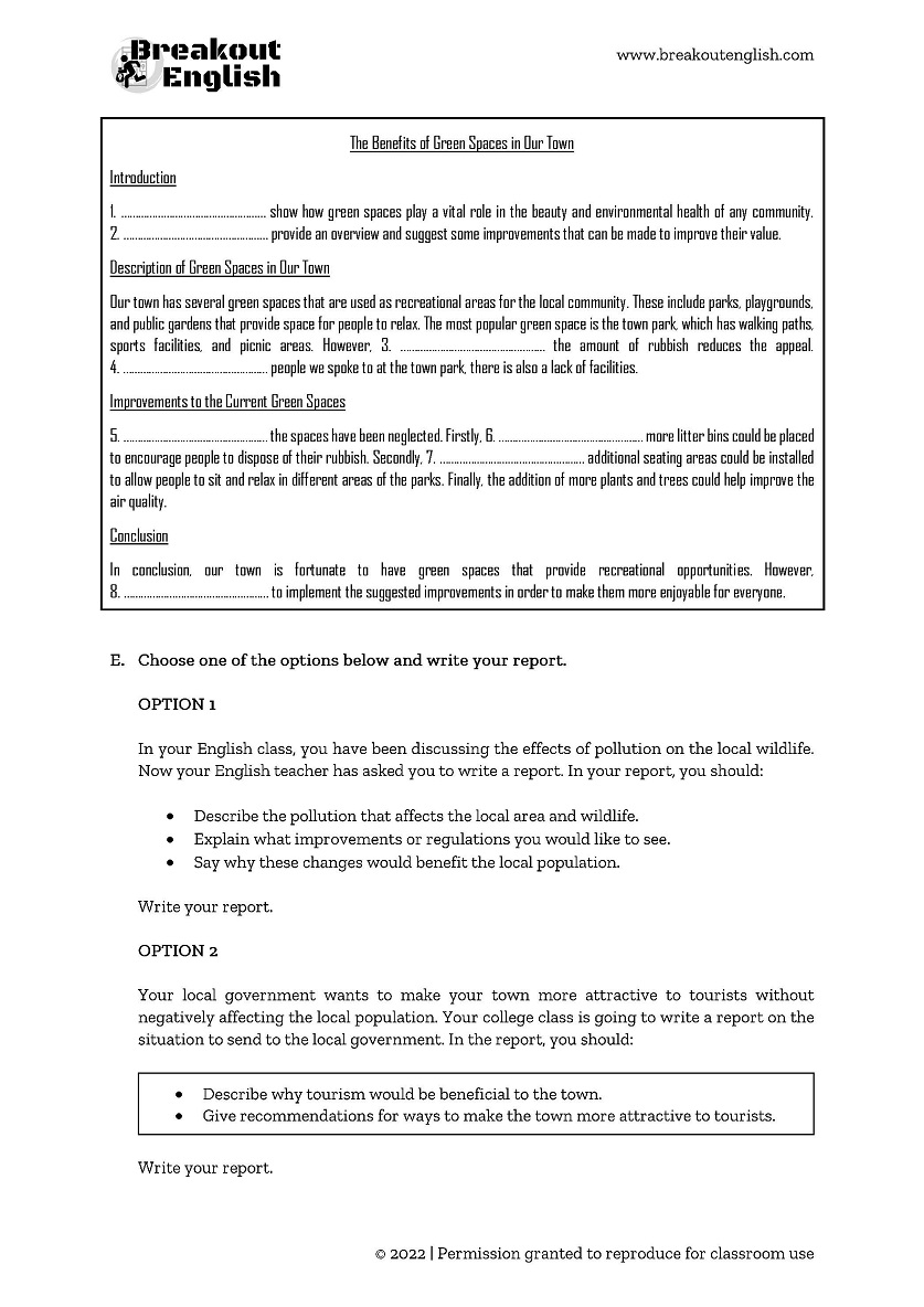 How to write a report - Breakout English