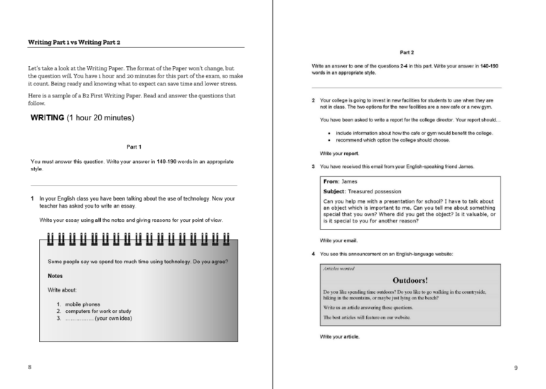 Cambridge B2 First (FCE) Writing - Breakout English